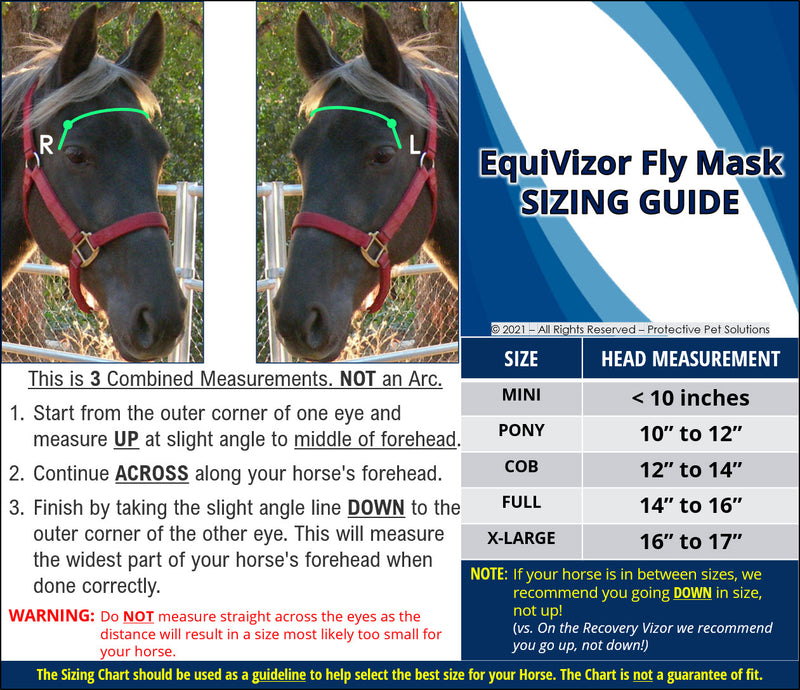 EquiVizor UV Horse Fly Mask - Standard - Protective Pet Solutions