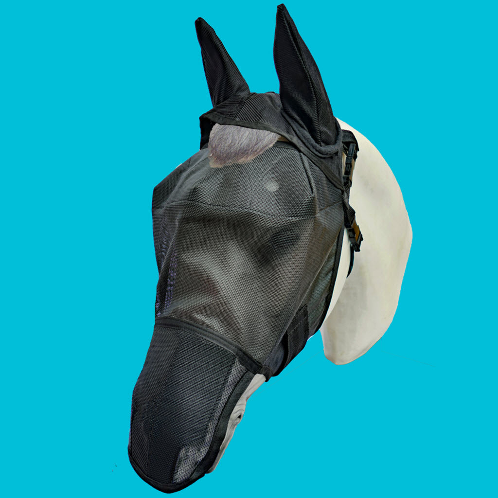 EquiVizor UV Horse Fly Mask - With Nose and Ear Protection - Protective ...